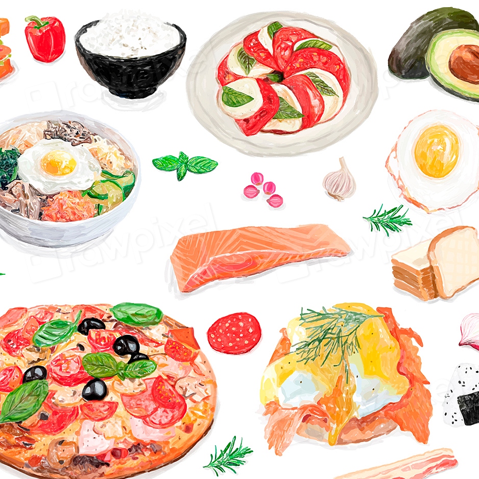 Food, Dessert & Ingredients Drawing · High Quality Stock Design Vector ...